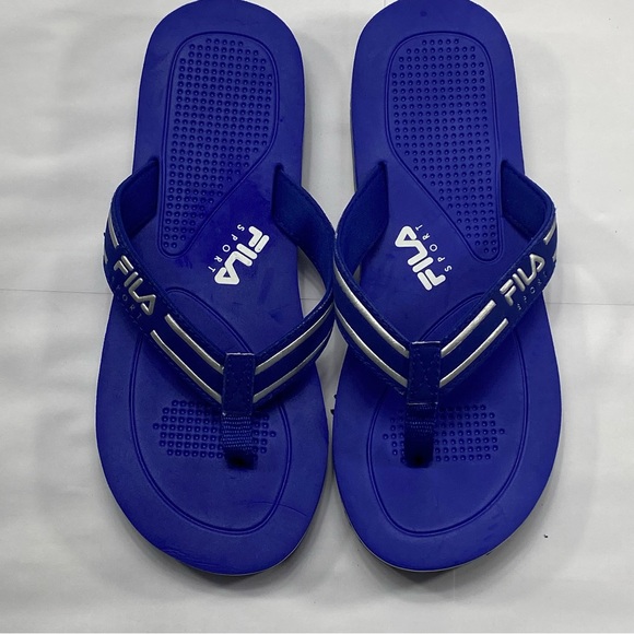 Fila | Shoes | Fila Sport Blue Flip Flops Womenssmall Mens 78 Medium ...